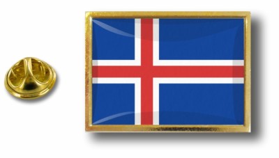 Pins Pin Badge Pin's Metal with Butterfly Clasp Iceland Icelandic Flag ...