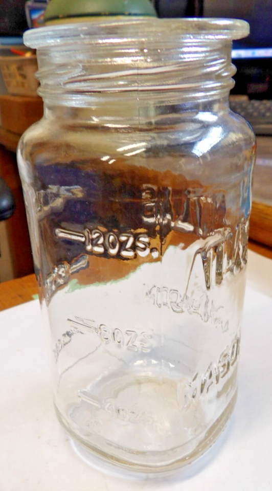 Atlas Mason Jar 12 Oz Clear Glass Measuring Cup Jars- with glass insert ...