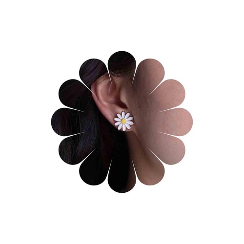 Vintage Daisy Flower Earrings White Daisy Flower Earrings Flower Daisy ...