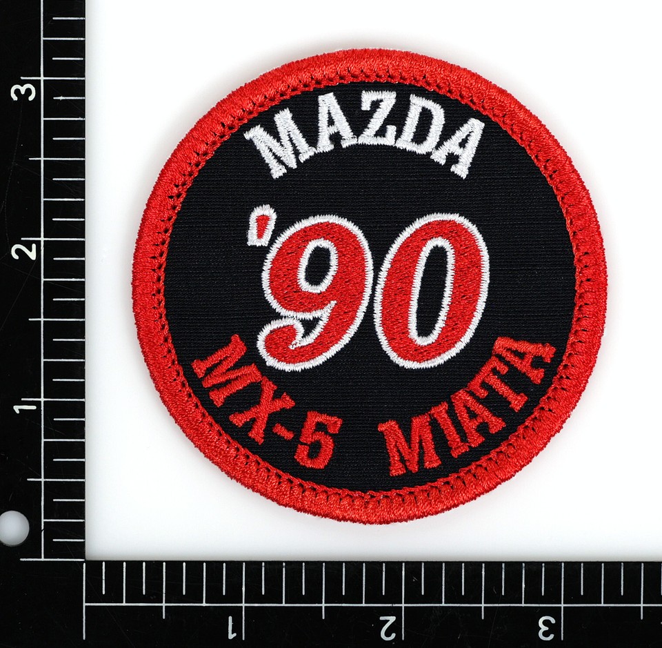 1990 Mazda MX-5 Miata Embroidered Patch Black/Red Iron-On Sew-On ...