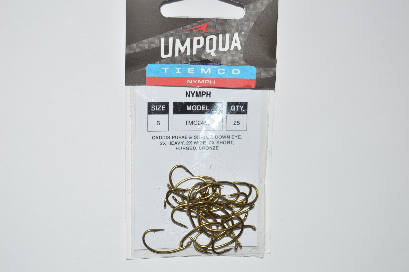 tiemco umpqua nymph trout hooks size 6 value pack 25 per pack caddis ...