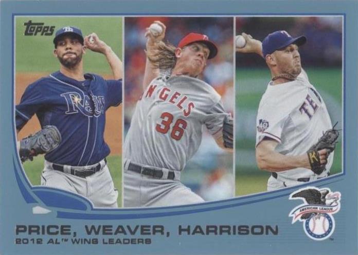 2013 Topps - League Leaders David Price, Jered Weaver, Matt Harrison ...