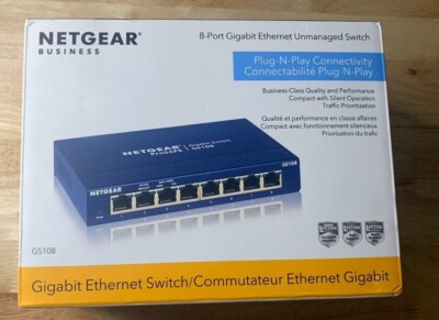 NETGEAR 8-Port 10/100/1000 Gigabit Ethernet Unmanaged Switch - Blue ...