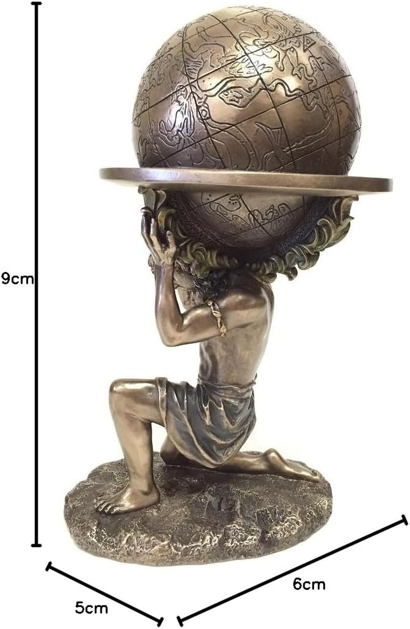 9 Inch Greek Titan Atlas Carrying the World Statue Cold Cast Resin ...