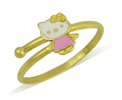 Hello Kitty Gold Ring 14K Ring Kids Adjustable Size Cute Gift Brand New ...