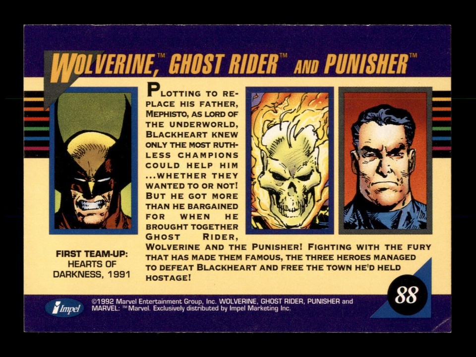 88 Wolverine, Ghost Rider and Punisher Team-Ups Impel Marvel 1992 ...