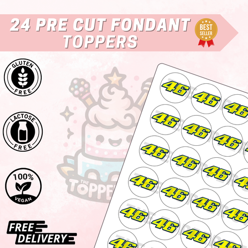 24 x Edible Fondant Icing | Wafer | Cupcake Toppers *PRE CUT* Rossi 46 ...