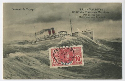 The S.S. Valdivia in Stormy Sea Vintage Steam Ship Postcard F4 | eBay UK