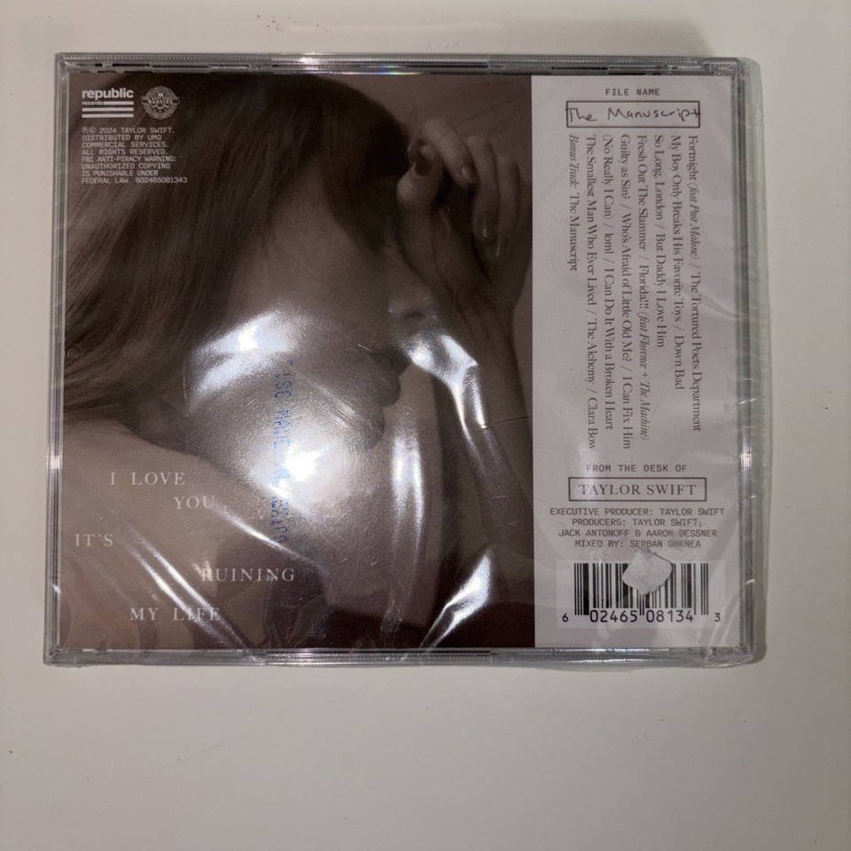 Taylor Swift The Tortured Poets Department TTPD Collector's Deluxe CD ...