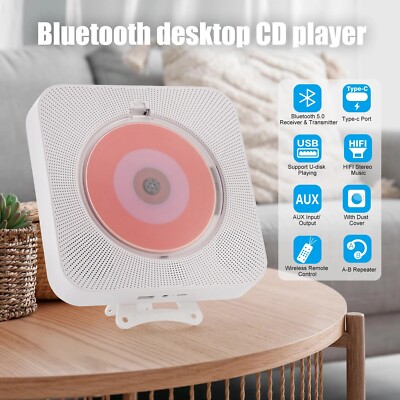 WHITE CD Player With Speaker, Portable CD Player For Home Decor | eBay
