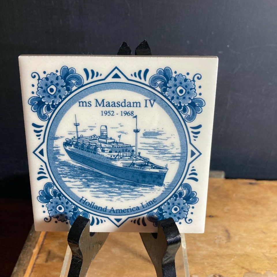 Holland America Cruise Line Blue Delft Tiles Coasters Various Scenes | eBay
