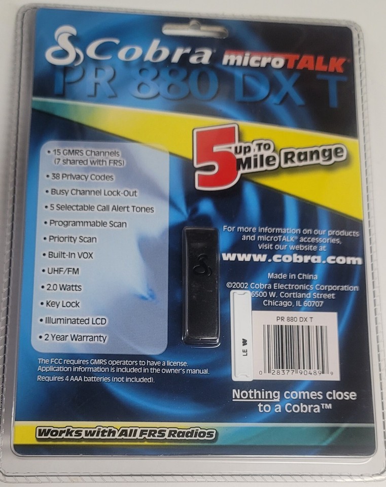 Cobra microTALK PR 880 DX T Two Way Radio 28377904899| eBay