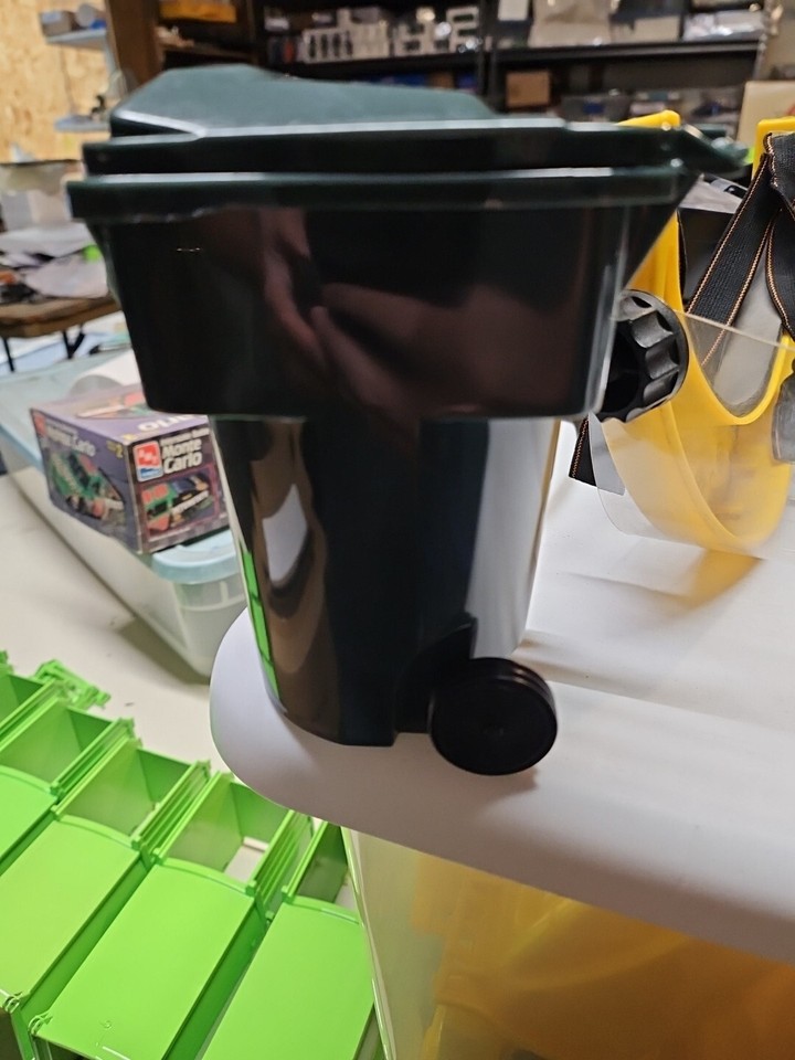 Rehrig Mini Waste Management Trash Cart Desk Military Green Cart | eBay