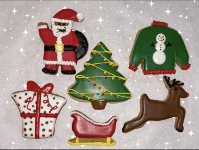 Assorted Christmas Royal Icing Cookies || Dozen Decorated Cookies | eBay
