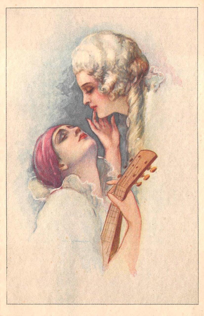 LESBIAN ROMANCE MUSIC GLAMOUR ARTIST SIGNED CORBELLA POSTCARD (c. 1920s ...