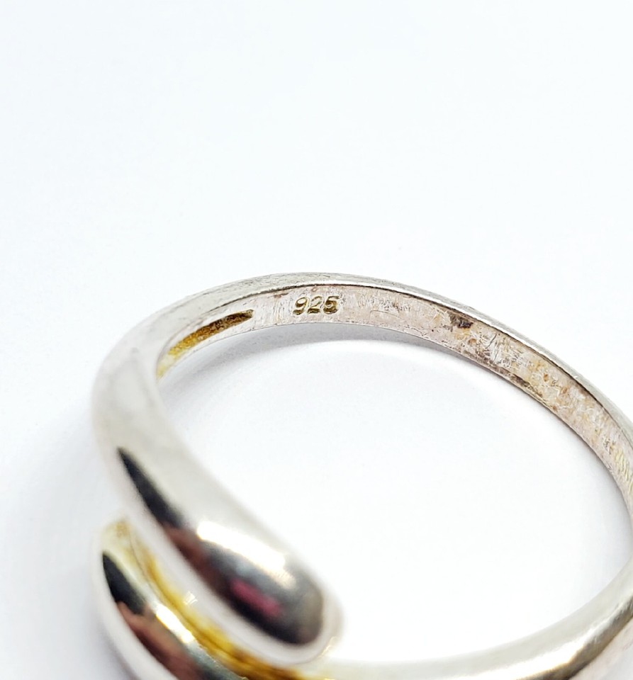 NVC 825 Sterling Silver Teardrop Bypass Ring Sz 9 (3) | eBay