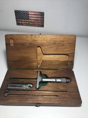 Craftsman Depth Gage Micrometer w/ Wood Storage Box Case | eBay