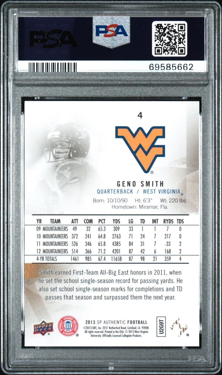 2013 SP Authentic - Geno Smith #4 (RC) for sale online | eBay