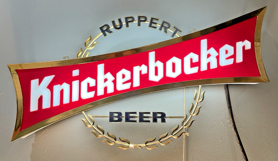 VINTAGE WORKING RUPPERT KNICKERBOCKER BEER BAR LIGHT ADVERTISING WALL ...