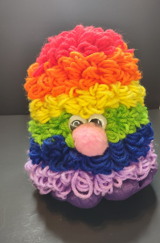 Vtg Handmade toy Rainbow WEEPULS WEEPLE WUPPIE WUPPET yarn loop plush ...