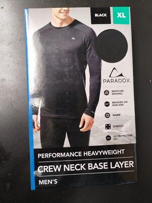 Paradox Men's Crew Neck Base Layer Black | eBay