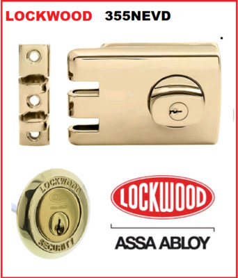 lockwood 355 deadlock Brand new gold plated lock deadbolt 355-NEVBDP ...