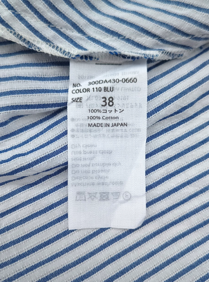 ENFOLD Japan Blue Striped Long Sleeve Blouse Sz 38 | eBay