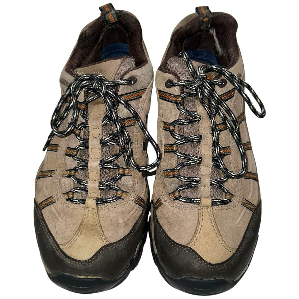 Merrell Boulder Mens Size 9 Waterproof Hiking Shoes Tan Vibram sole ...