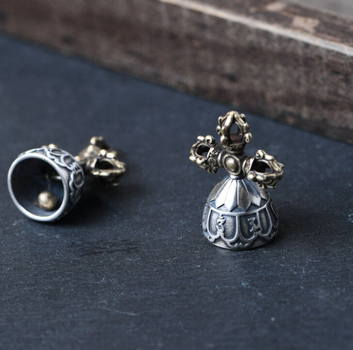 I05 Pendant Vajra cross With Bell 6-Wort-Mantra Buddhist Silver 925 | eBay