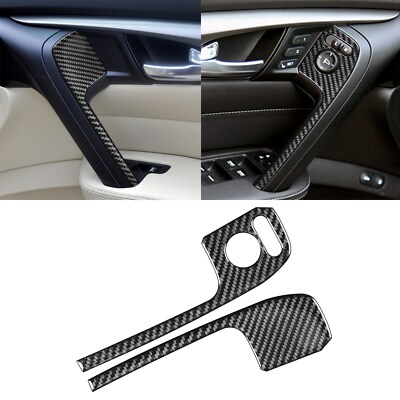 Real Carbon Fiber Interior Front Door Pull Cover Trim For Acura TL 2009 ...