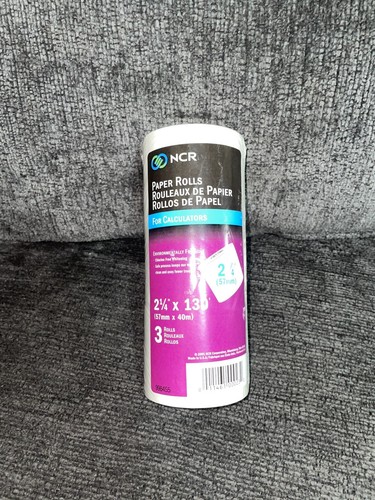 NCR Calculator Pack of 3 Paper Rolls 2 1/4" x 130' (57mm x 40m) New ...