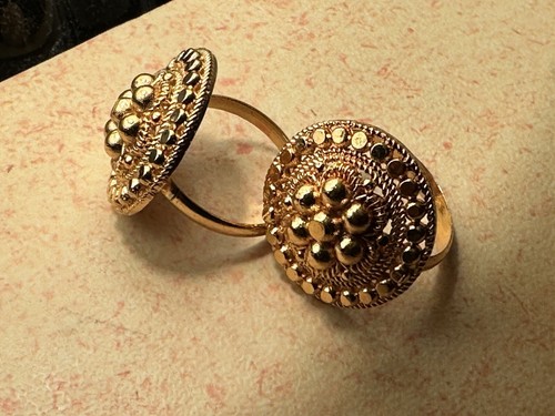 Stylish Wedding Ring- Gold Plated, Nepali, Indian Style, Free Size, See ...