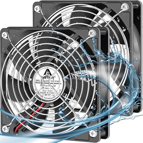 GDSTIME 120mm x 25mm Waterproof Fan, 24V DC IP67 Rating High Speed Dual ...