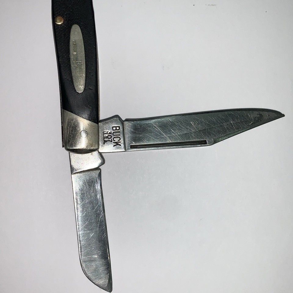 BUCK USA 307 3 BLADE STOCKMAN BLACK HANDLES PRE DATE CODE KNIFE | eBay