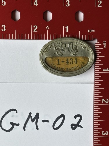 Vintage GM General Motors Employee Badge Fisher Body Grand Rapids #2 | eBay