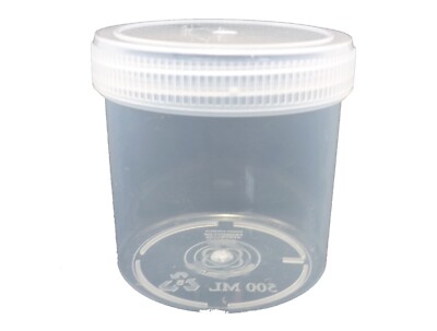 10 X 500ml Screw Top Plastic Jar Bottle Food Grade Cosmetic ...
