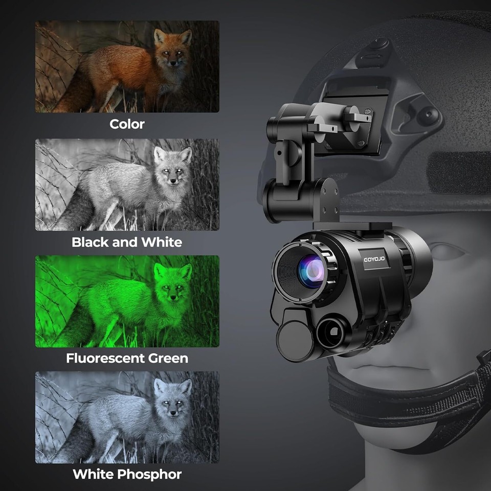 NVG30 Helmet Night Vision Monocular Wide View 40° 940nm IR WIFI Digital ...