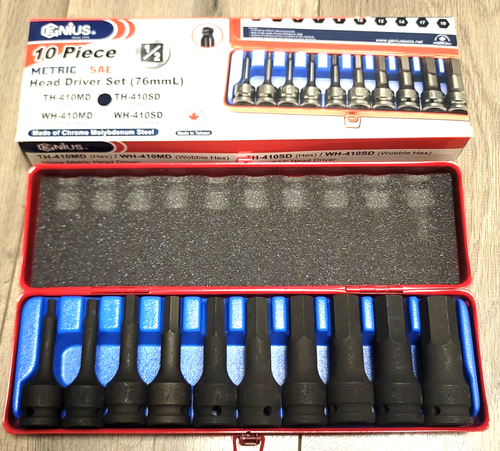 Genius Tools PRO 10pc 1/2"dr SAE Impact Hex Head Driver Set TH-410SD | eBay