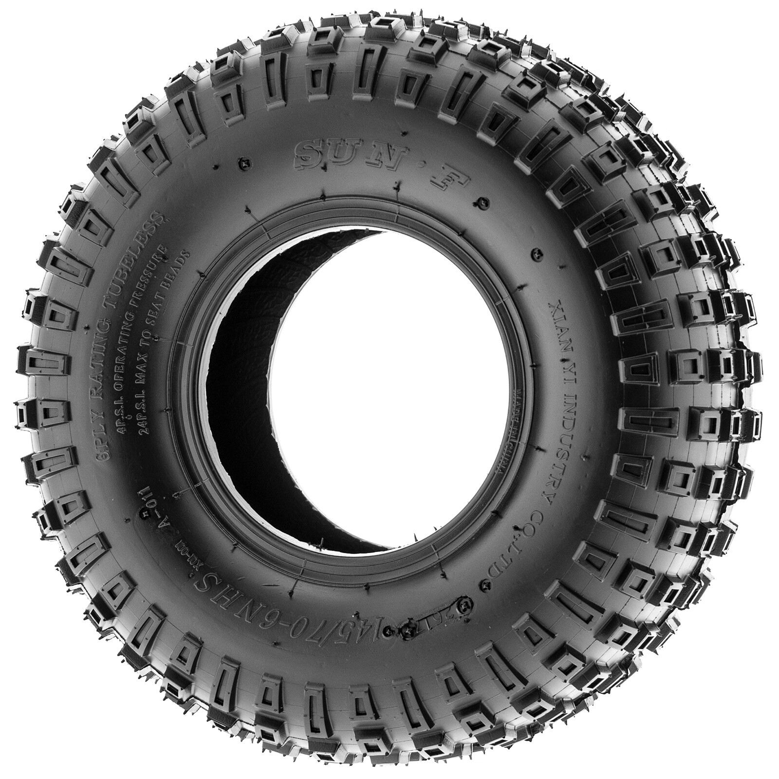 Set 2 SunF 145/70-6 145/70x6 14x6-6 Sport ATV & Go Karts Knobby Tires 6 ...