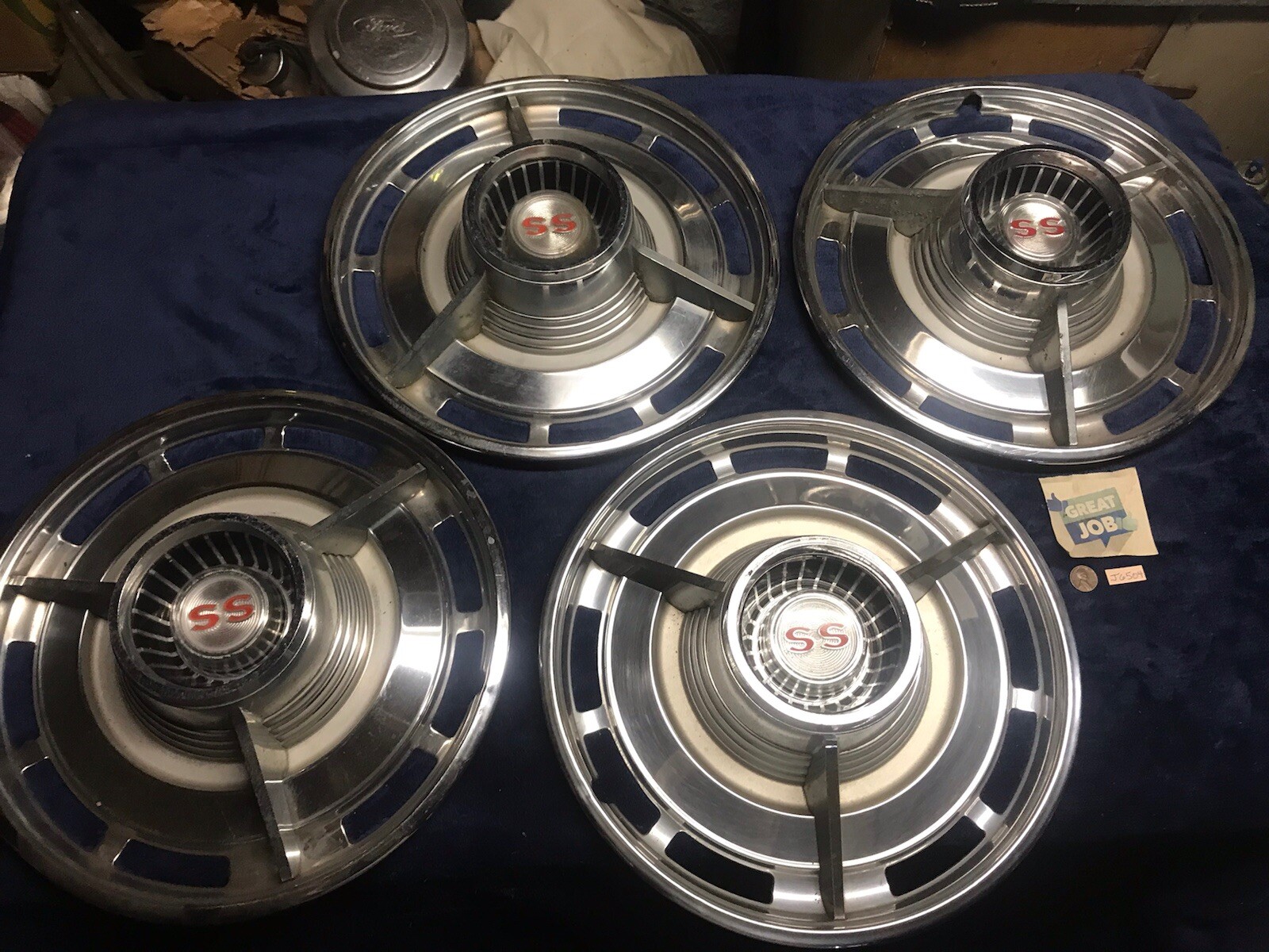 Super Sport ~ set of four original Chevrolet SS spinner hubcaps 1962 ...