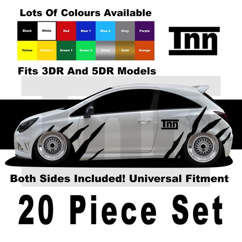 For Vauxhall Corsa VXR SRI SXI Stickers Graphics Decals Side Stripe Car ...