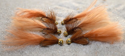 6 Ct - Tungsten Micro Brown Wooly Bugger Jig Head Fly - Euro nymph - Hanak Hook | eBay