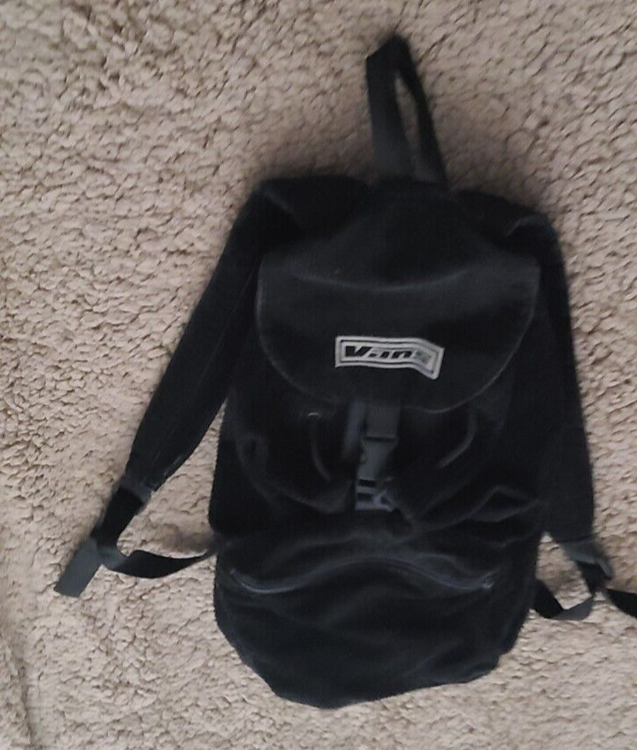 VANS Vintage Black Corduroy Drawstring Backpack - Gem