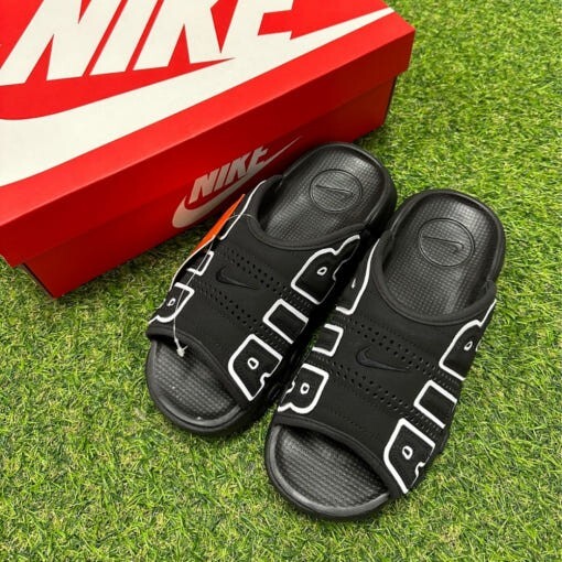 Nike Air More Uptempo Mens Slide Slippers Black White Multiple Sizes | eBay