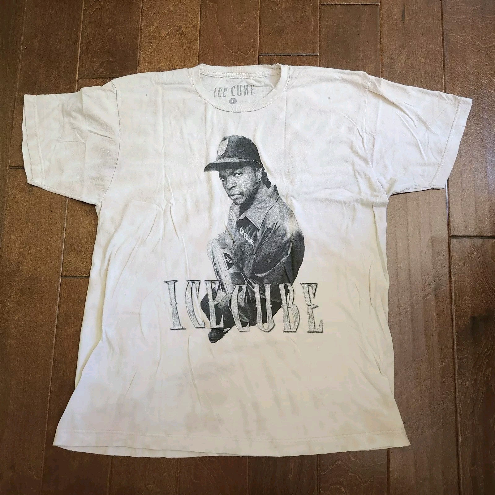 ICE CUBE Graphic Tee Thrifted Vintage Shirt Large Short Sleeve White ...