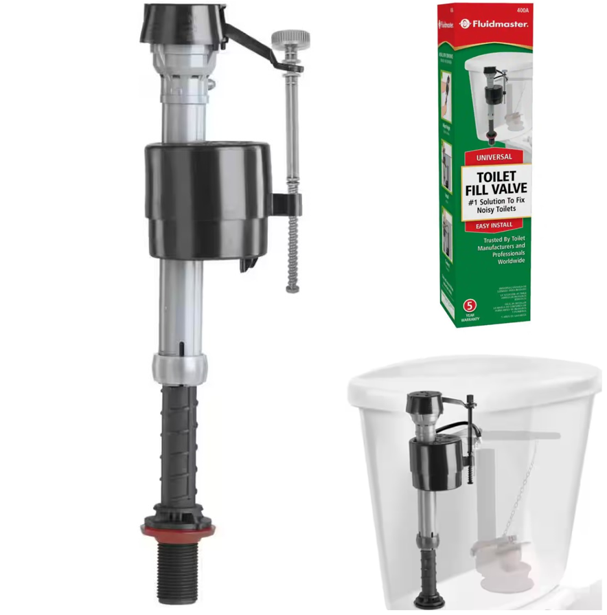 400a Universal Toilet Fill Valve Kit, Shank Adjust 9" to 14" Fix Noisy ...