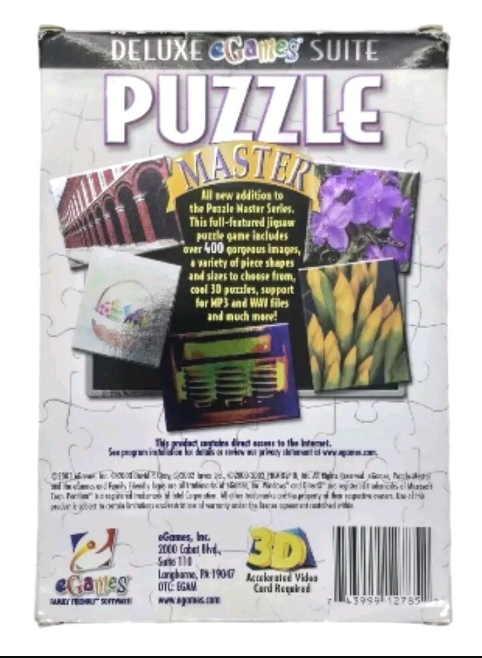 Puzzle Master: Deluxe eGames Suite (PC, 2003) Disc Two ONLY ...