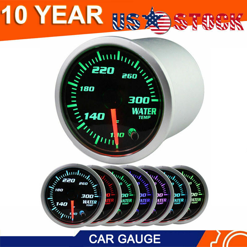 2'' 52mm 7 Color Display LED Car Water Coolant Temperature Temp Gauge ...