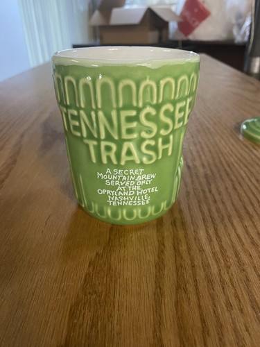 Tennesse Trash Green Ceramic Garbage Can Cup - Mug Nashville Opryland ...