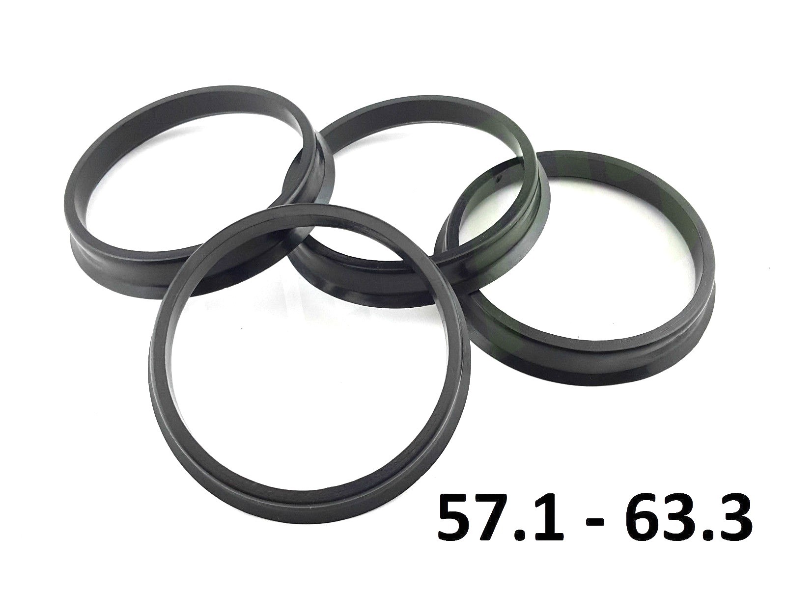 4x Spigot Rings 57.1 mm - 63.3 mm Conversion spigot rings for alloy ...
